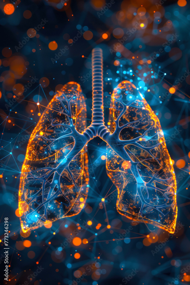 Stunning visual depiction of human lungs in a digital composition with ...