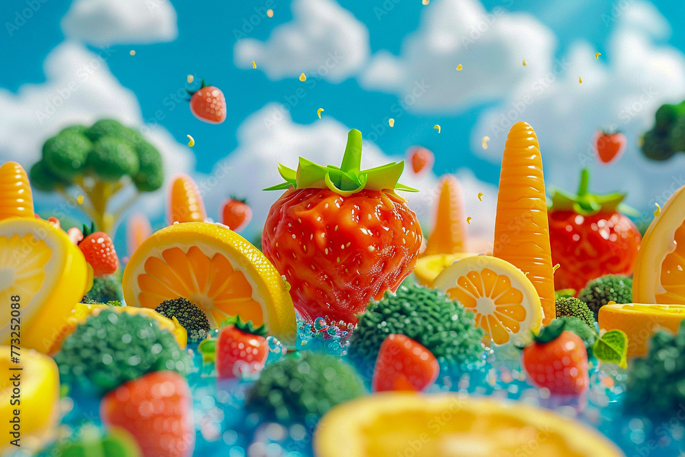 An animated sequence of heart-healthy meals, each ingredient popping ...