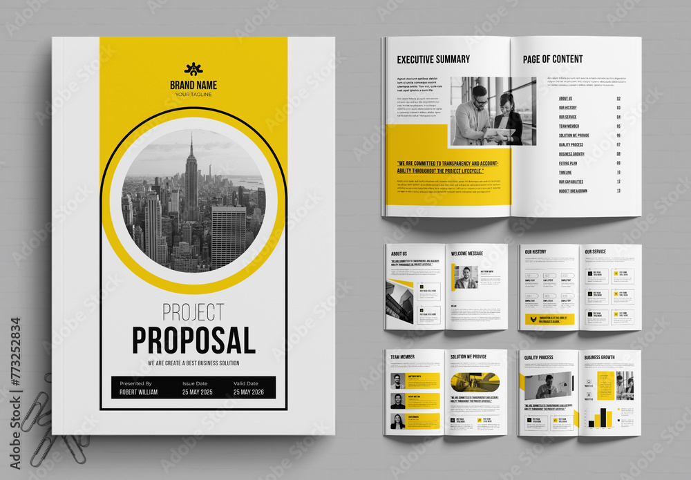 Creative Project Proposal Design Layout Stock Template | Adobe Stock