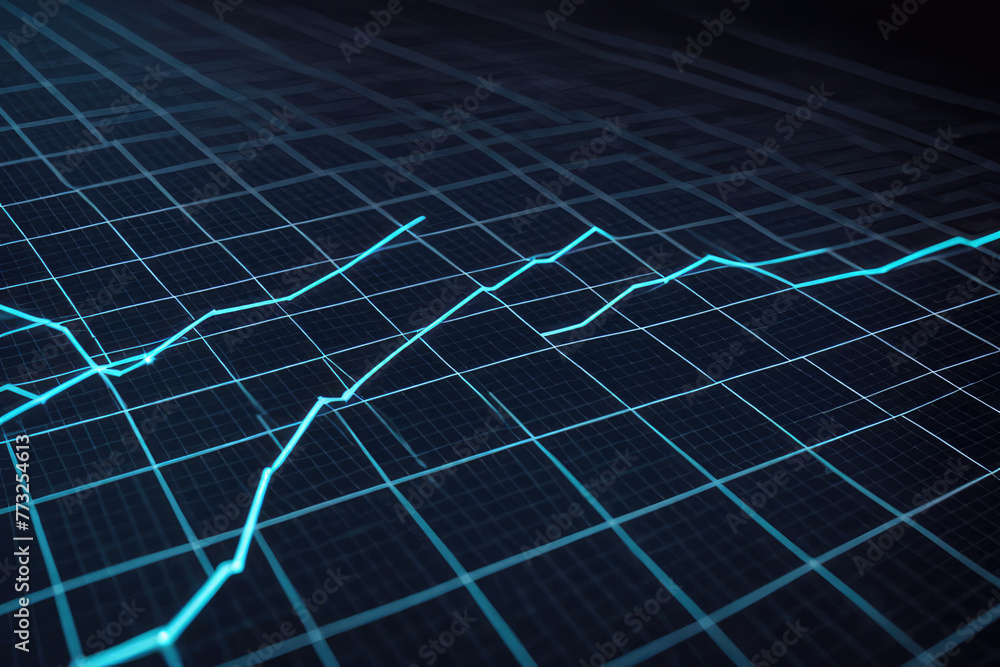 Growing line chart graph, business development competition concept ...
