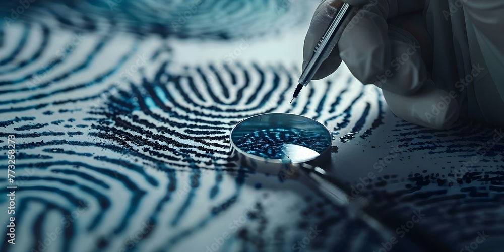 Examining fingerprint evidence at a crime scene for forensic ...