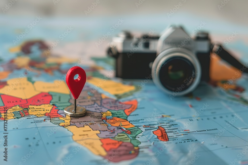 Notion of tourism Travel map of notable destinations throughout the ...