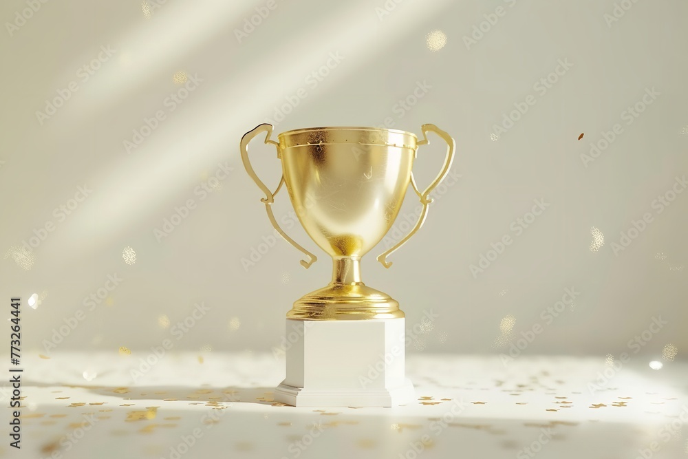 Prize winner in three dimensions on a glossy white backdrop. Generative ...