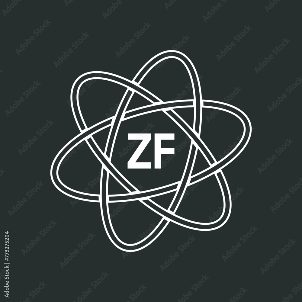 ZF letter logo design on white background. ZF logo. ZF creative ...