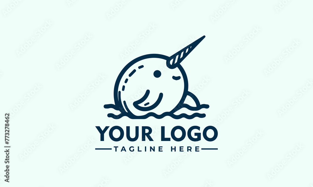 Vetor de Narwhal Logo Cute Mascot Design for Various Brands and ...