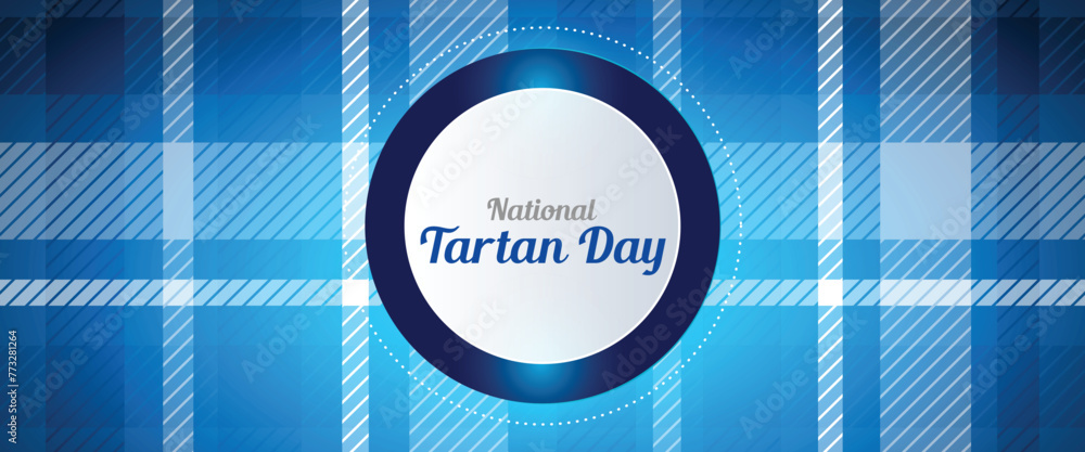 National Tartan Day Tartan Fabric In Blue Color Greetings Cards
