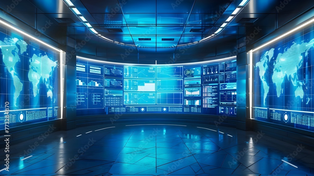 Futuristic Smart Grid Control Room Monitoring Real-Time Energy Flows ...