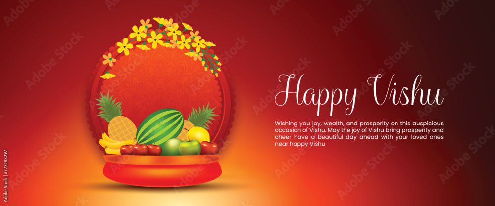 vishu festival of kerala new year (vishukkani) poster, card, banner ...