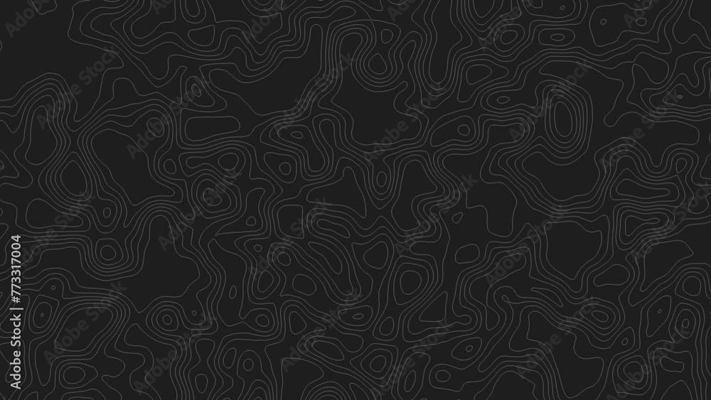Gray outline topographic contour map abstract tech motion graphic ...