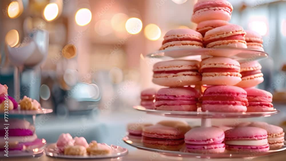 Beautiful macaron cake patisserie multi tier stand full French ...