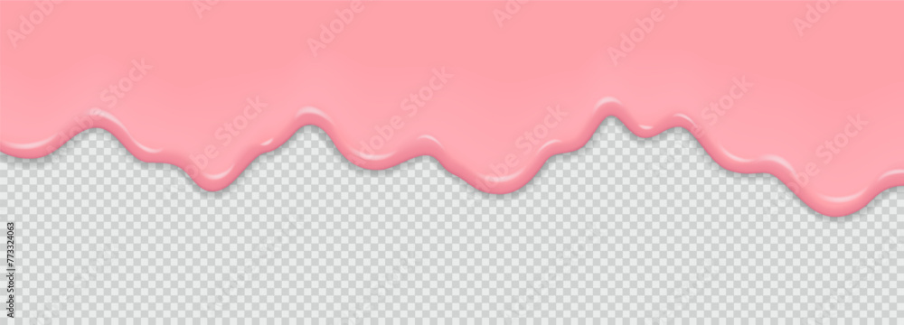 Texture liquid pink sweet caramel or gum on a transparent background ...