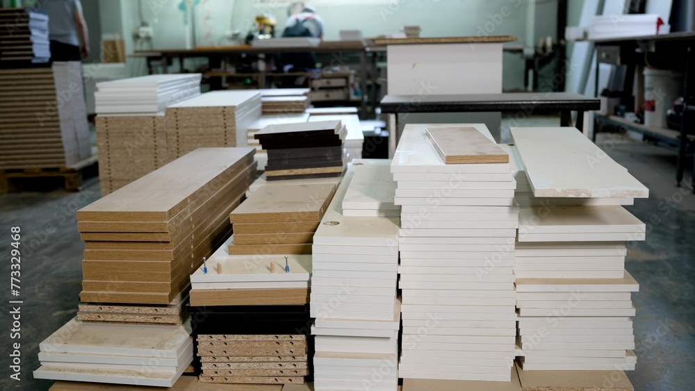 Foto de Samples of chipboard and MDF panels for furniture production ...
