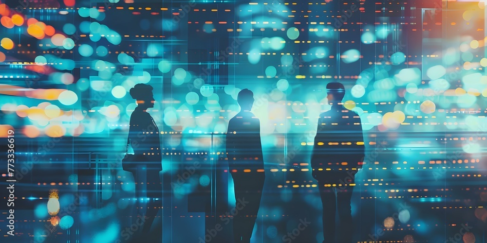 Business professionals utilizing technology for digital transformation ...