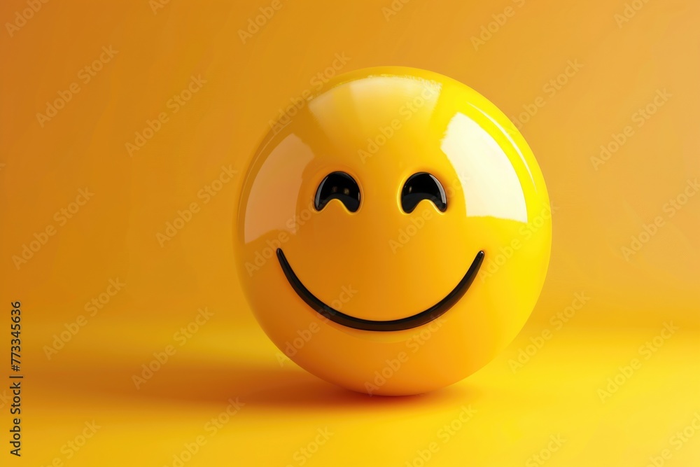Smile emoji with yellow background 3d rendering Smile emoji with yellow ...