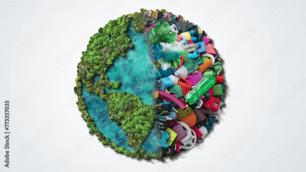 Planet vs. Plastics , Earth day 2024 concept 3d tree background ...