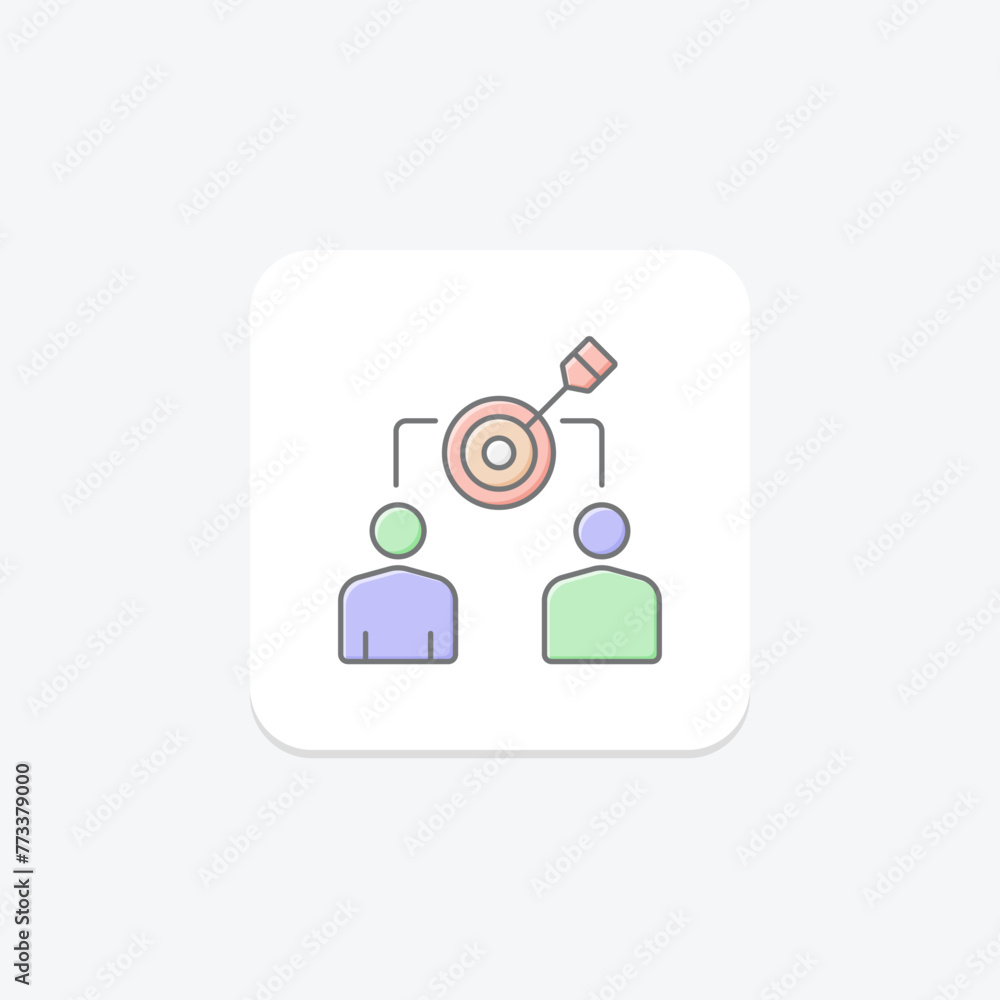 Shared Goals icon, goals, shared, collaboration, teamwork lineal color ...