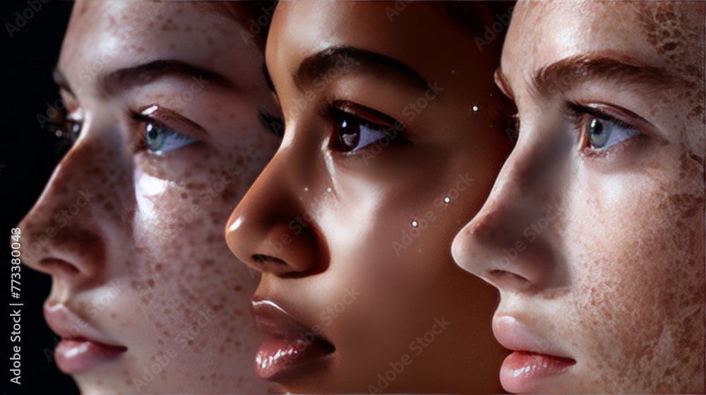 Medical and dermatological materials on skin conditions. Collage. Close ...