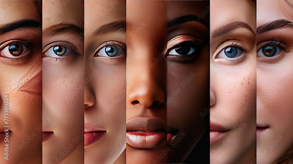 Medical and dermatological materials on skin conditions. Collage. Close ...