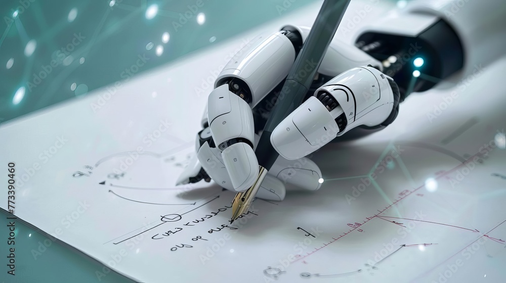 ChatGPT AI chatbot writing answers with a pen on paper, symbolizing the ...