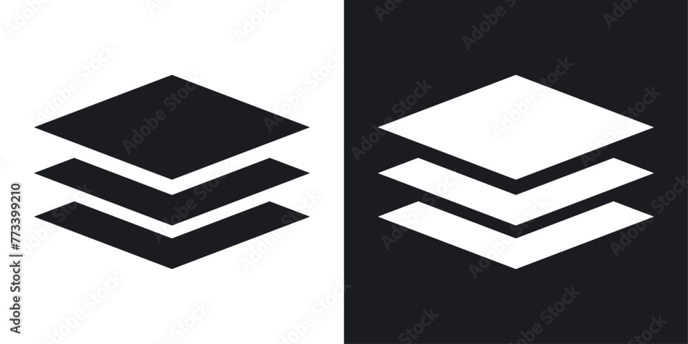 Three Layer Fabric and Protective Icons. Multi-Layered Material and ...