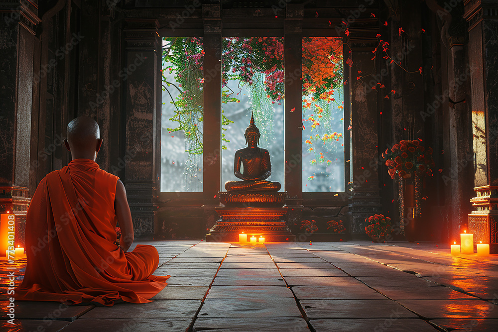 Vesak Day Creative Concept for Card or Banner. Vesak Day is a holy day ...