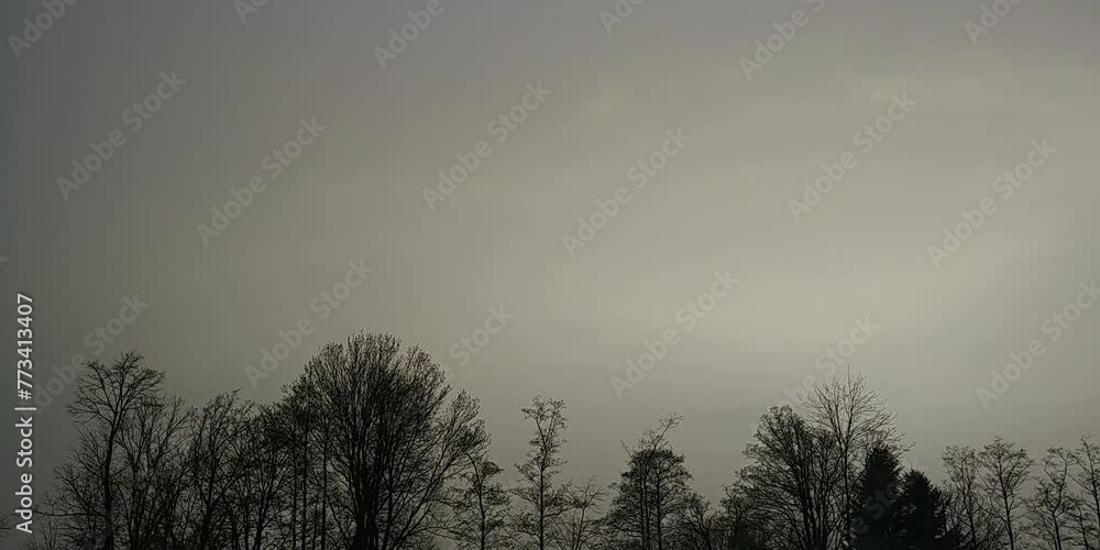 Sky with moving clouds, dust and sand from the Sahara in air over ...