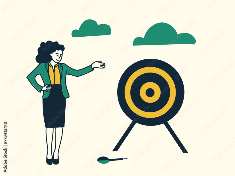 Business Woman Showing missing target or business woman target missing ...