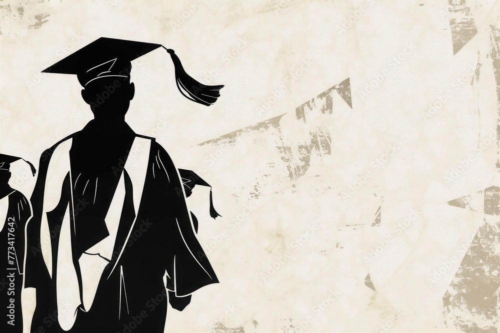 Graduate standing proudly, evoking the triumphant spirit of ...