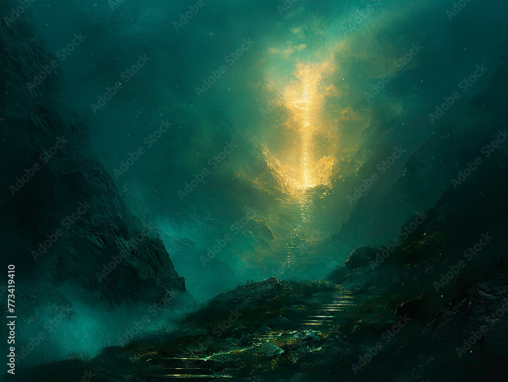 Design an allegorical illustration of hope, with a beacon of light ...