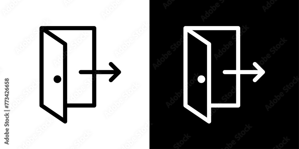 Vetor de Logout Button and Exit Icons. Egress Indicator and Quit ...