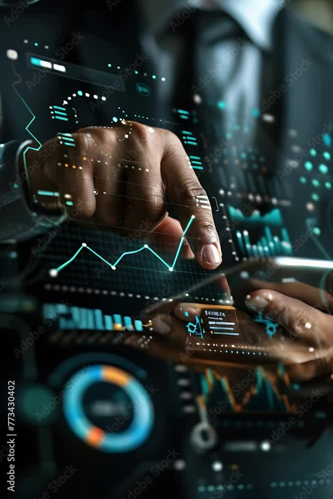 Vidéo Stock A man dressed in a suit is shown using a tablet computer ...