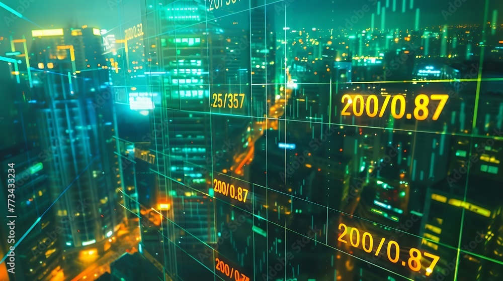 Stock Exchange Concept, stock market graphs and charts. Business ...