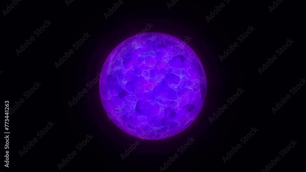 pink lilac energy sphere around a high-tech digital iridescent liquid ...