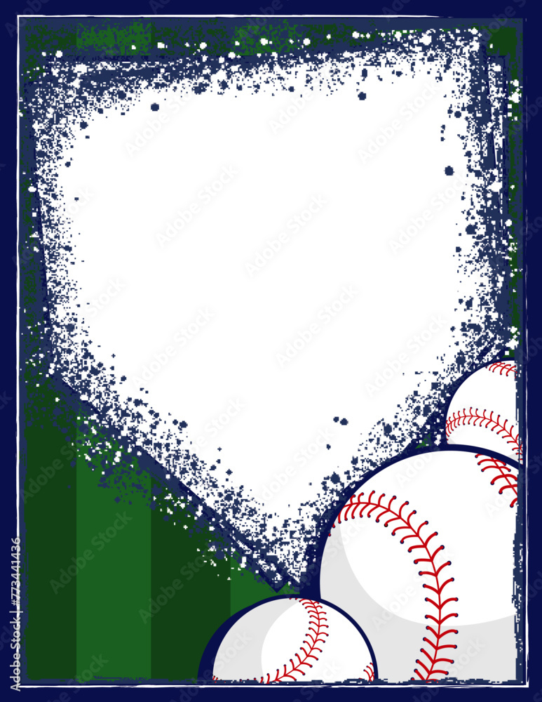 Baseball Themed Flyer Poster Downloadable Frame Stock Vector | Adobe Stock