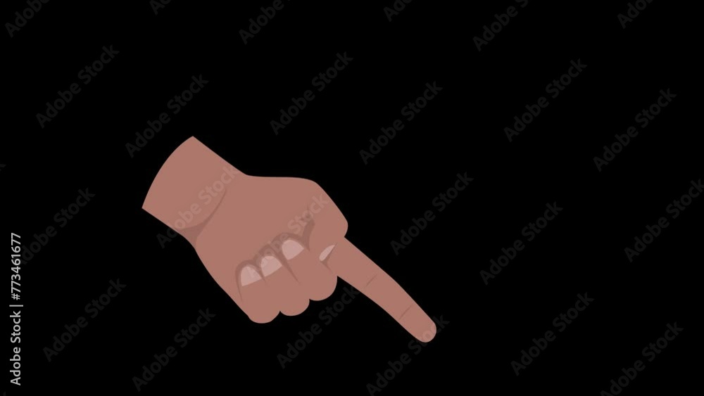 Black hand pointing - Cartoon flat design hands and finger with dark ...