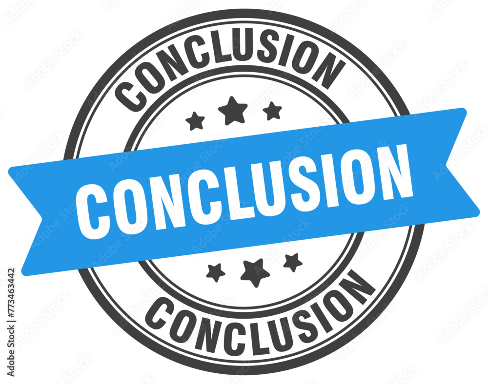 conclusion stamp. conclusion label on transparent background. round ...