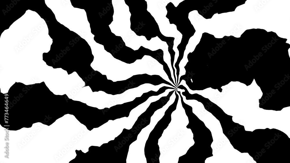 Wiggly Burst Black and White Trippy Animated Background Motion Backdrop ...