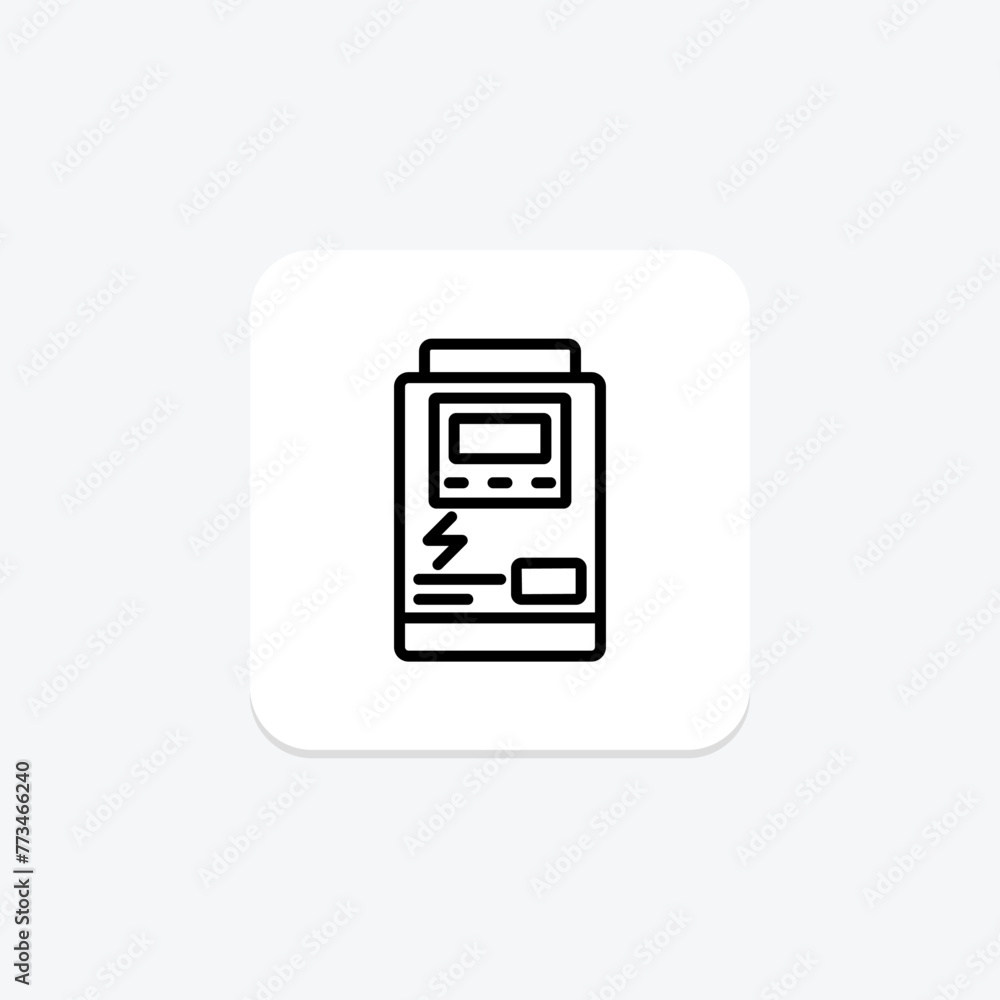 Solar inverter icon, inverter, energy, power, renewable, editable ...