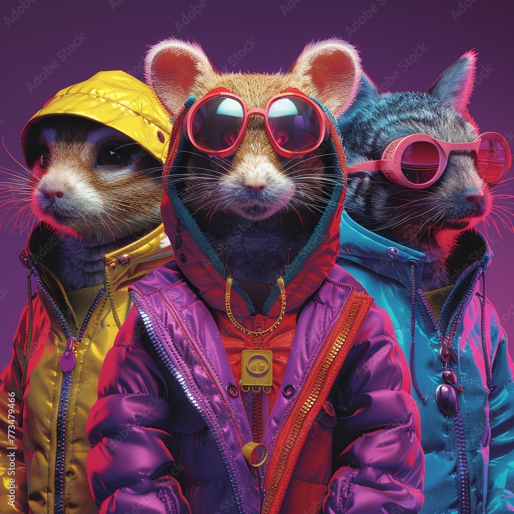 Animals and Influencers & Retro Active A digital artwork of famous ...