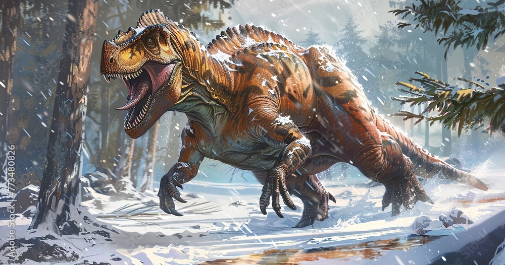 Giganotosaurus, one of the largest carnivores, menacing and powerful. Stock Illustration | Adobe ...