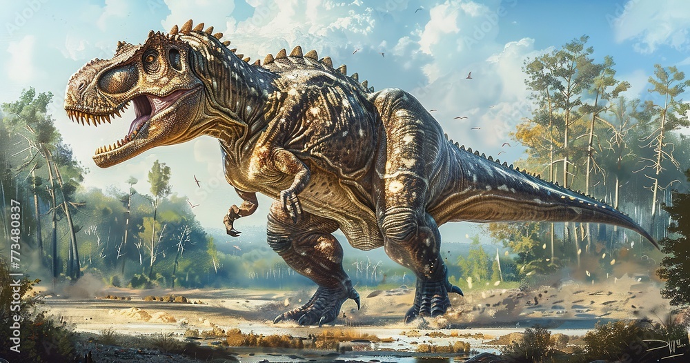 Giganotosaurus, one of the largest carnivores, menacing and powerful. Stock Illustration | Adobe ...