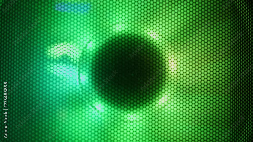 Neon colorful pc processor cooler rotating close-up. Neon system unit ...