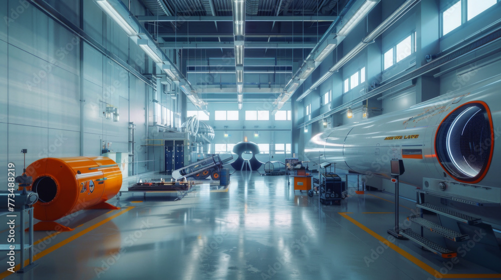 An aerodynamics testing facility, complete with wind tunnels and ...