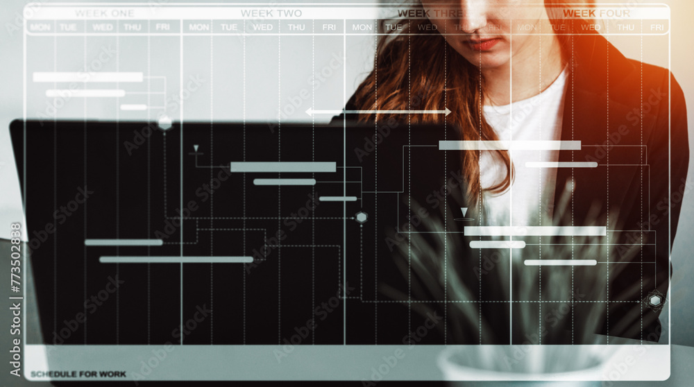 Project management schedule for business planning. Modern graphic ...