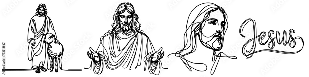 Jesus Christ Savior Messiah Son of God vector illustration silhouette ...