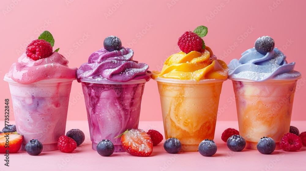 Shake shake smoothie closeup isolated on white background. Display ...