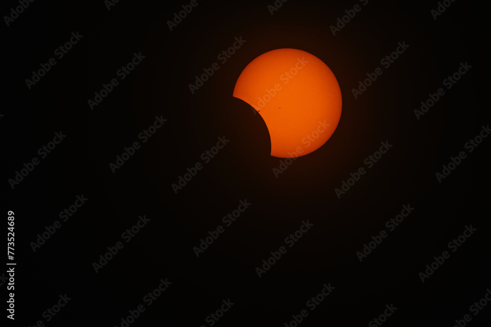 Solar astrophotography, at a stage of the 2023 total solar eclipse in ...
