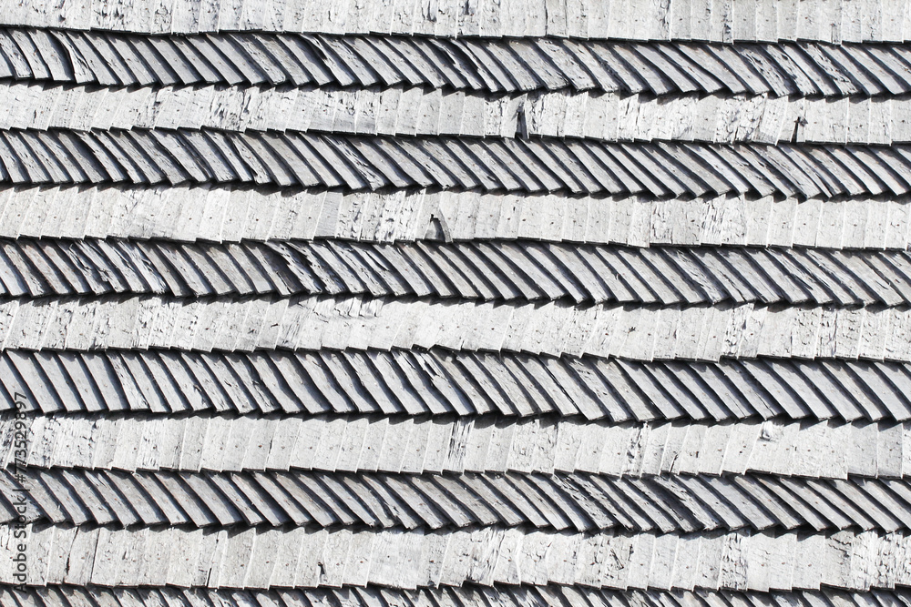 Wooden rustic roof tile texture. Mosaic gray wood pattern. Repeat tiles ...