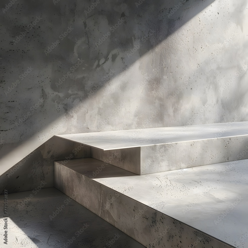 3D perspective concrete flooring texture with shadows and light, cement ...