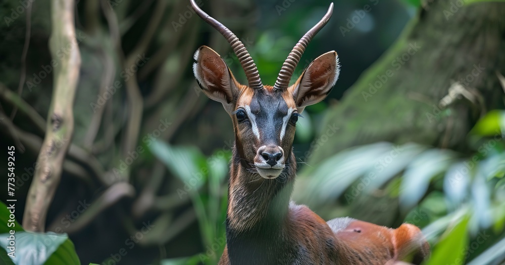 Saola, mysterious 'Asian unicorn', horns straight and long, a rare ...